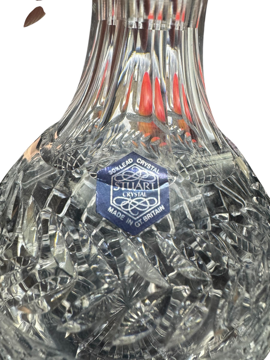 STUART Lead Crystal Spirit Decanter with Stopper Cheltenham Pattern ...